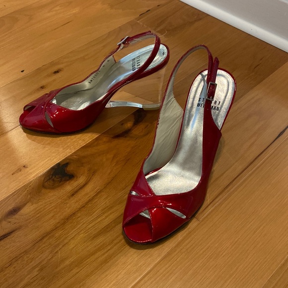Stuart Weitzman | Shoes | Stuart Weitzman Red Patent Leather Wedge ...